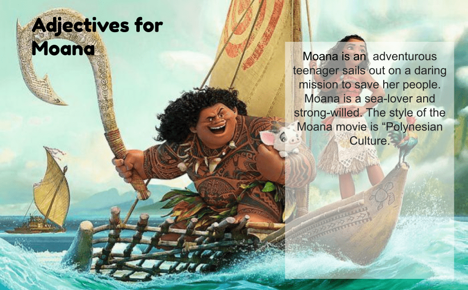 Adjectives for Moana – Leata @ Pt England School